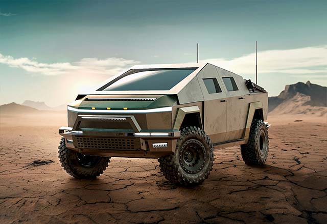 Tesla Cybertruck Modified For Military Use