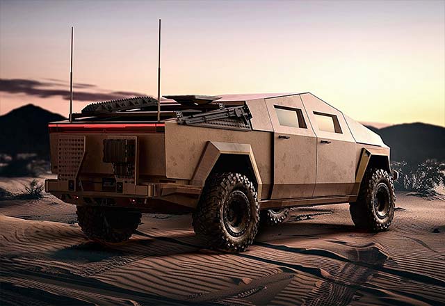 Tesla Cybertruck Modified For Military Use
